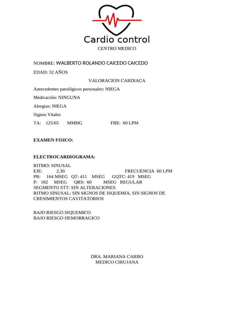 Walbert Cardio | PDF