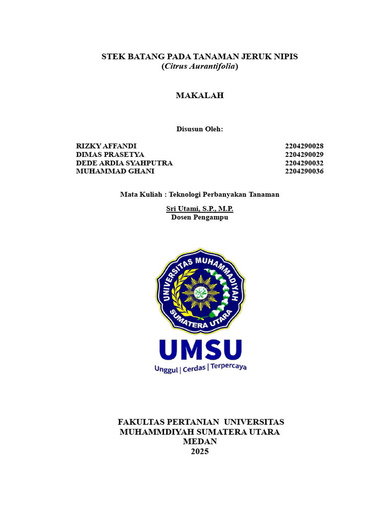 TPT Stek Batang Tanaman Jeruk Nipis | PDF