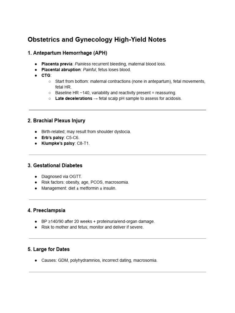 Obgyn Notes | PDF | Combined Oral Contraceptive Pill | Obstetrics