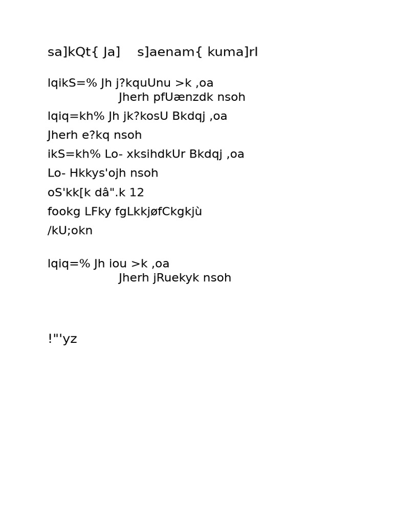 Sa) KQT (Ja) S) Aenam (Kuma) Ri | PDF