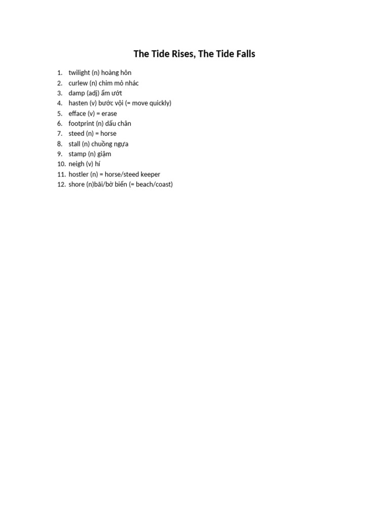 The Tide Rises, The Tide Falls | PDF