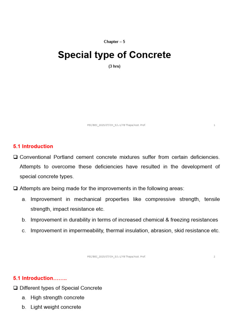 Special Types of Concrete Explained | PDF | Concrete | Creep (Deformation)