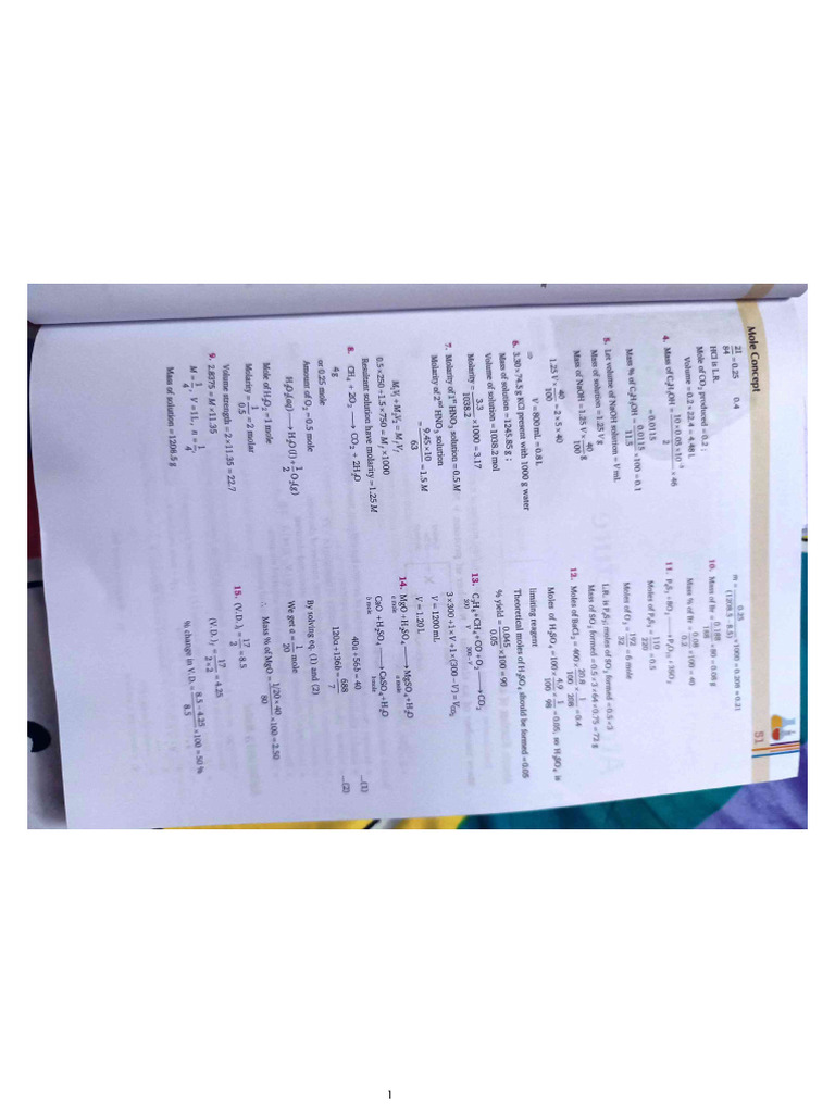 Mole Concept Questions | PDF