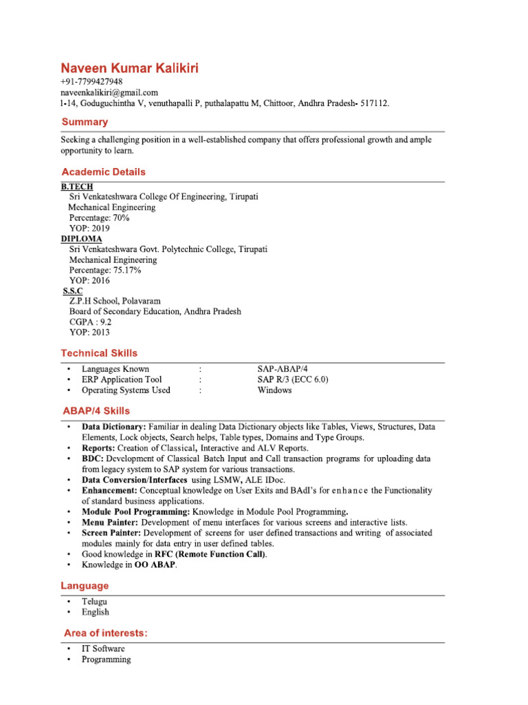 Naveen Resume | PDF