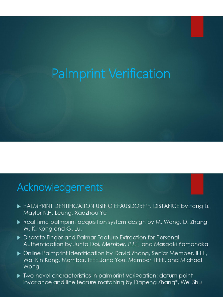 Palmprint Recognition | PDF | Fingerprint
