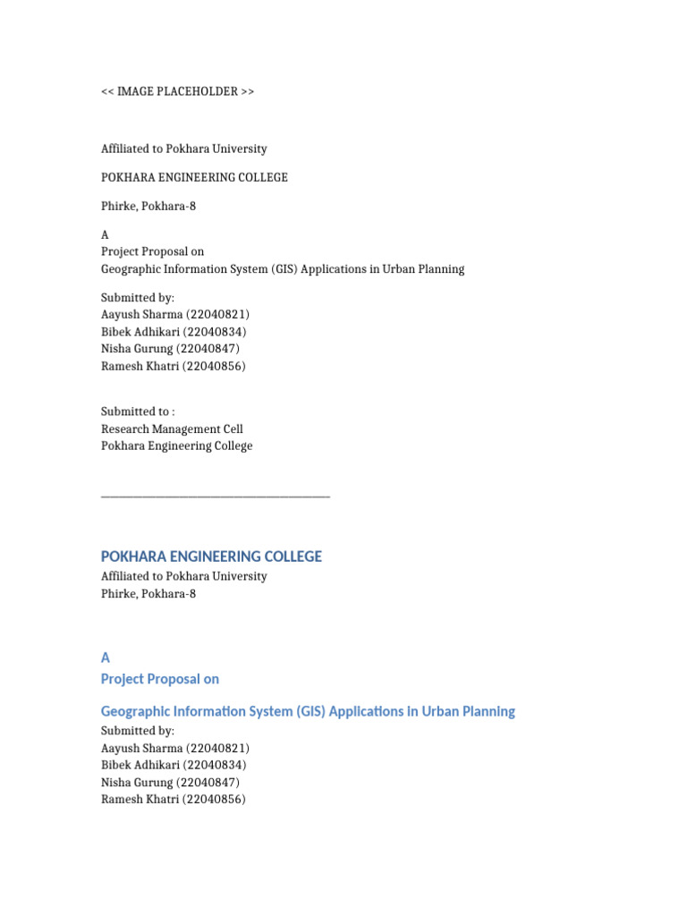 GIS Project Proposal Temp-1 | PDF | Geographic Information System | Urban Planning