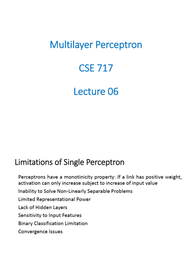 Understanding Multilayer Perceptrons | PDF | Algorithms | Machine Learning