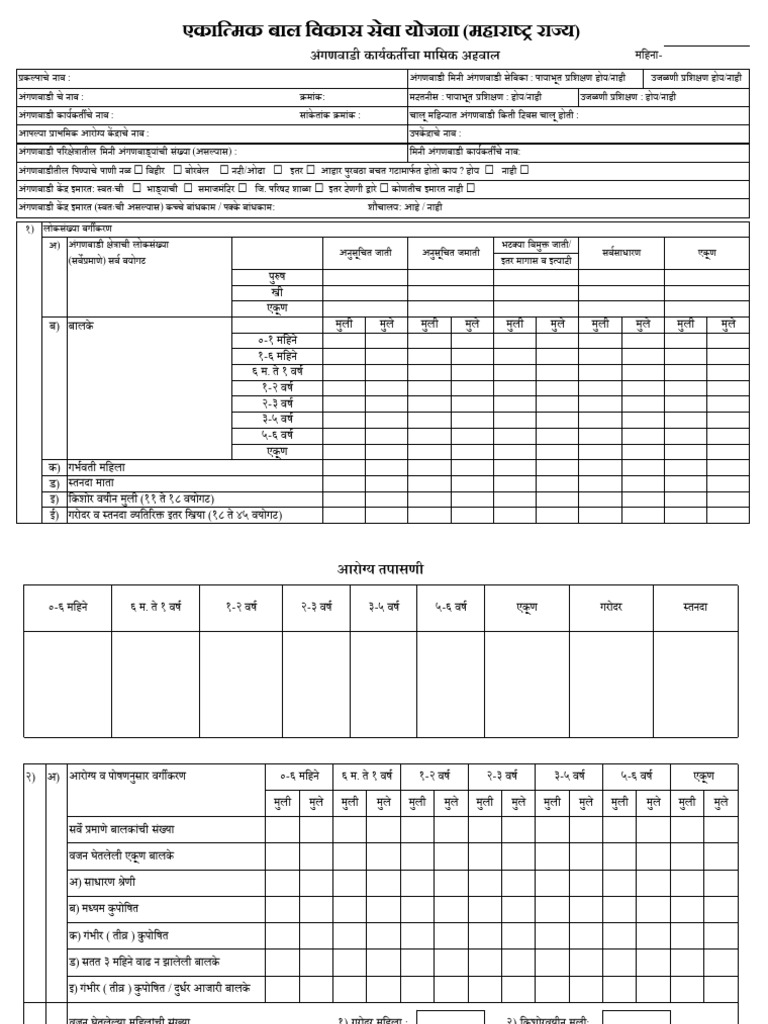 Anganwadi Ahwal 3 B2B | PDF