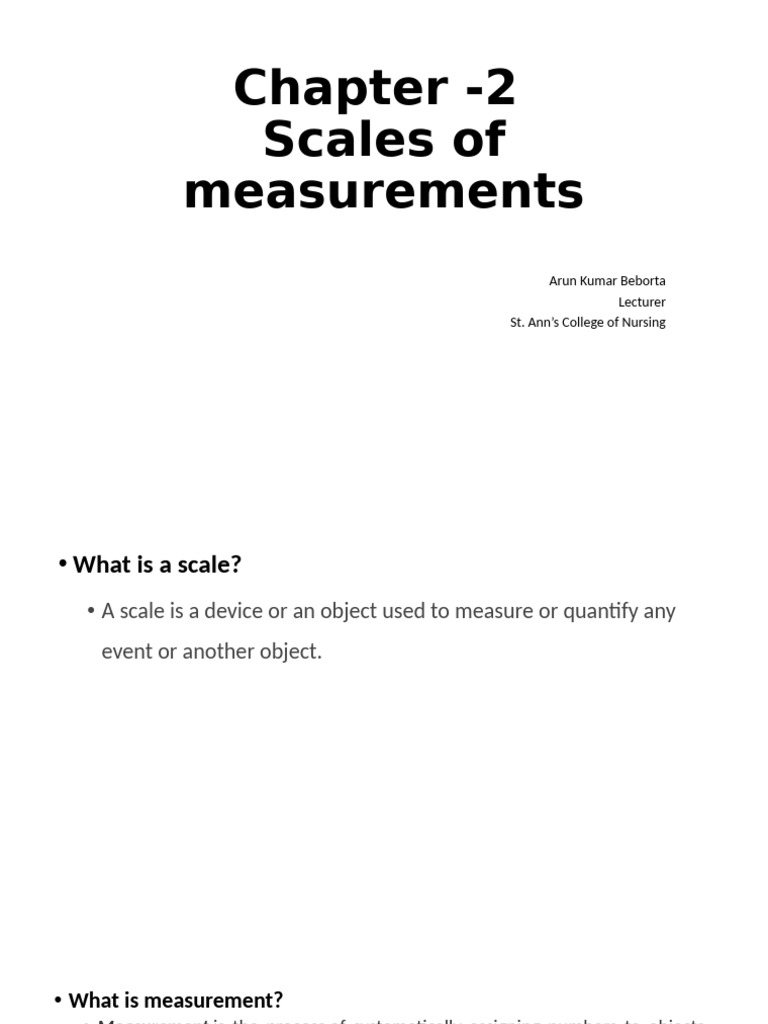Scales of Measurements | PDF | Level Of Measurement | Measurement