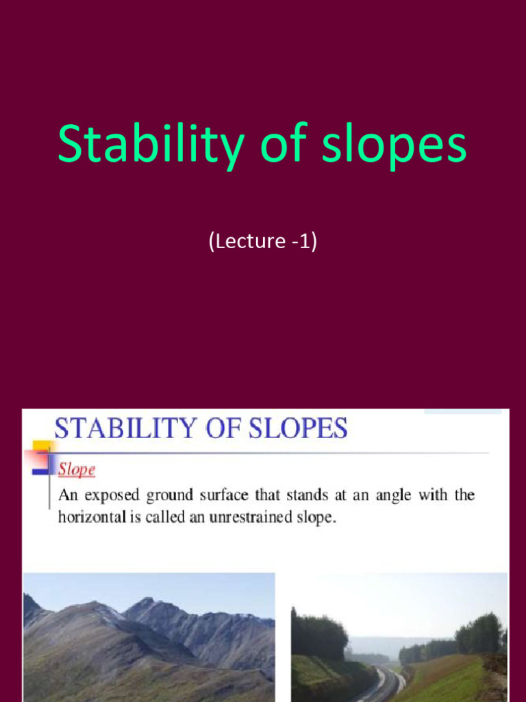 Soil Mechanics-Stability of Slope | PDF