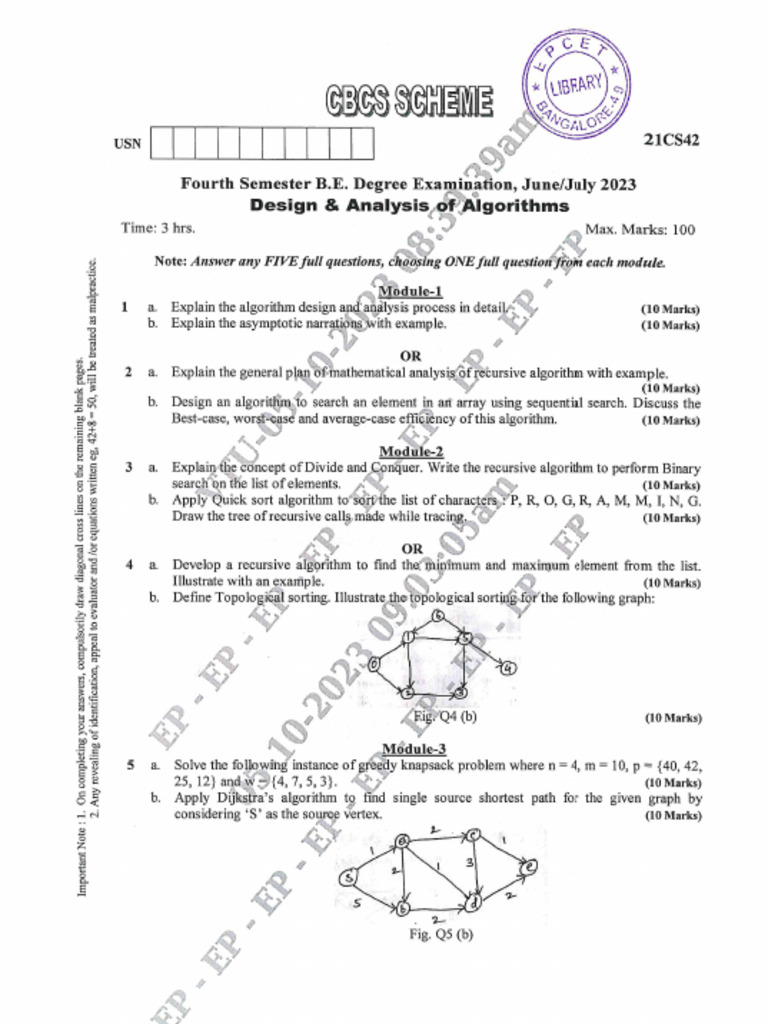 21CS42 July2023 | PDF