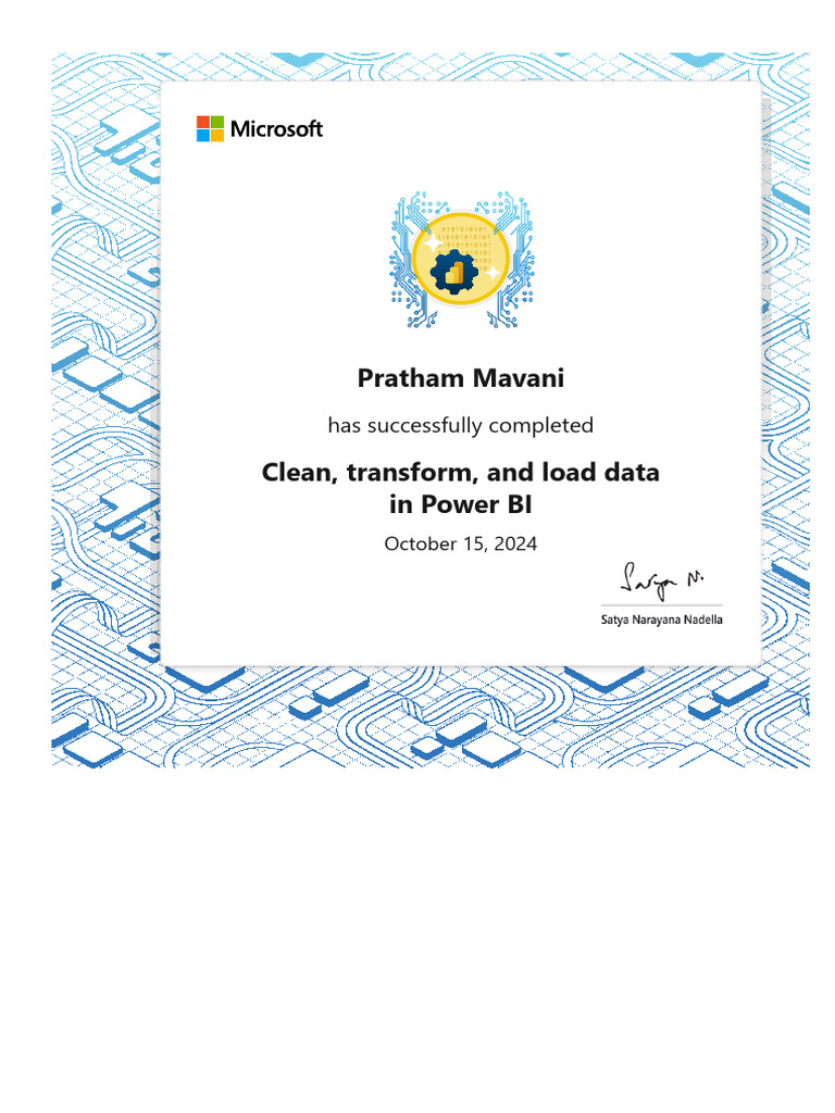 Pratham Mavani Clean, Transform, and Load Data in Power BI: Has Successfully Completed | PDF
