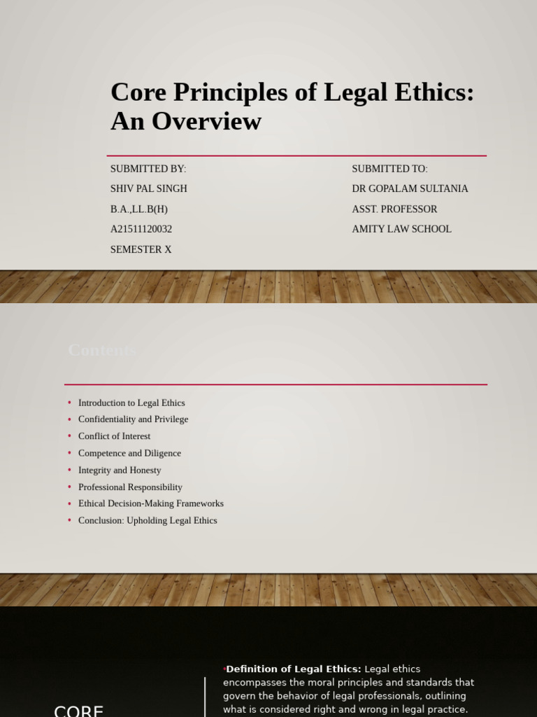 Core Principles of Legal Ethics Overview | PDF | Conflict Of Interest ...