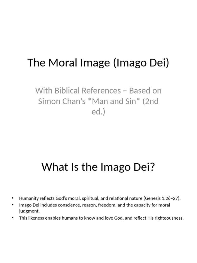 The Moral Image Simon Chan Detailed | PDF | Image Of God | Sin