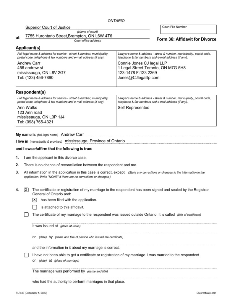 36 Affidavit For Divorce | PDF | Cost Of Living | Child Support