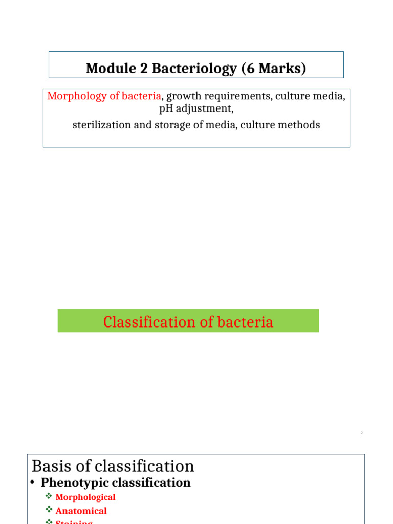 Classification - Morphology of Bacteria | PDF | Bacteria | Gram ...