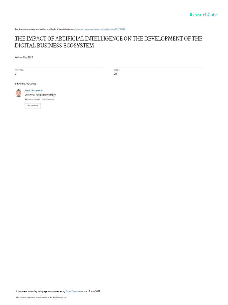 RRL (1) AI in Digital Business | PDF | Artificial Intelligence | Intelligence (AI) & Semantics