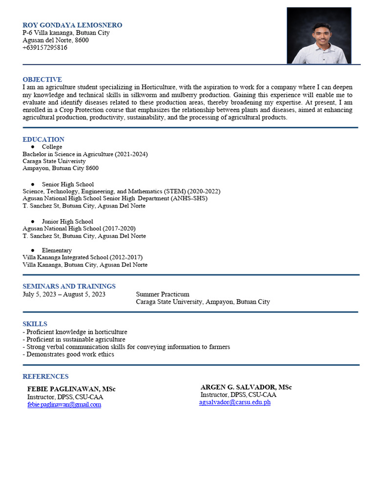 Lemosnero, Roy G. - resUME | PDF