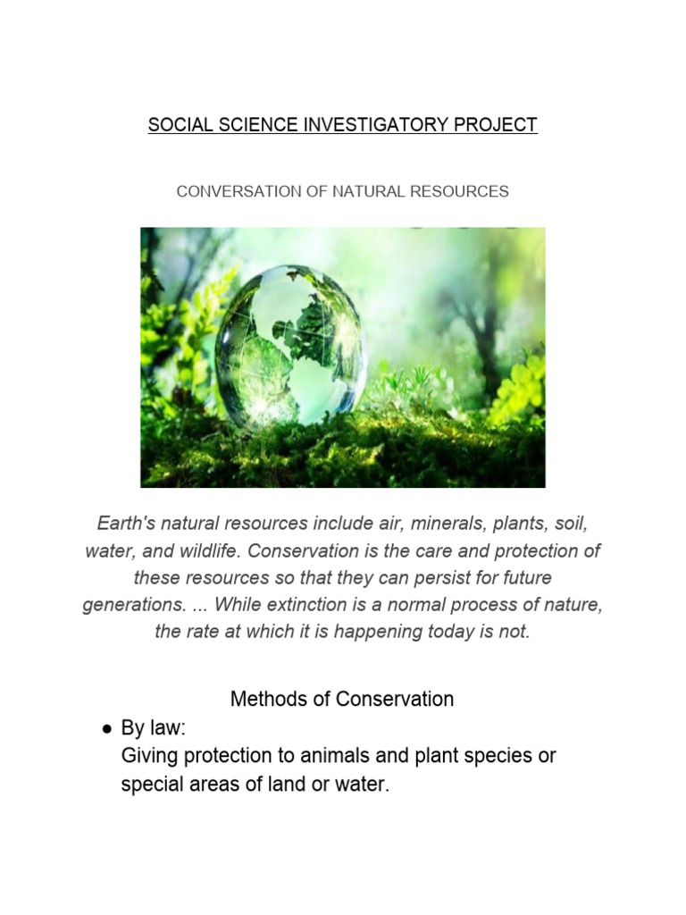 Natural Resource Conservation Methods | PDF