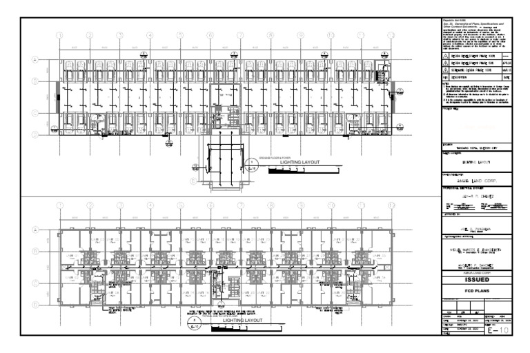 Ground Floor Lighting Layout & Typical 2nd To 12th Floor Lighting Layout E-10 | PDF