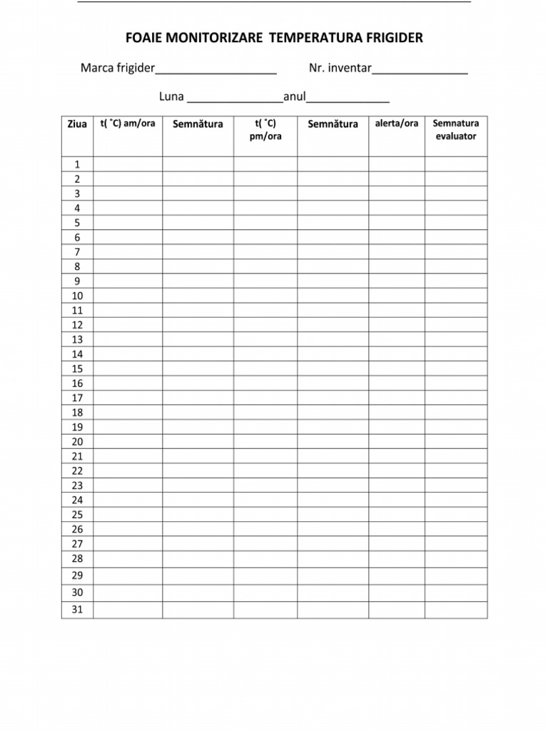 Grafic Temperatura Frigider | PDF