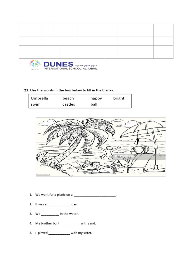 Term 1 English Revision Worksheet | PDF
