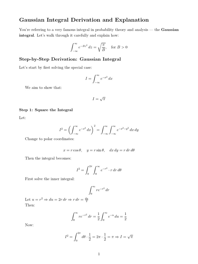 Gaussian Integral Differential Equations | PDF | Normal Distribution | Probability Density Function