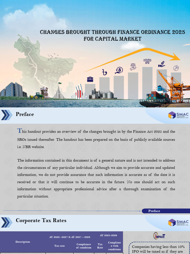 Finance Ordinance 2025: Capital Market Changes | PDF | Dividend ...