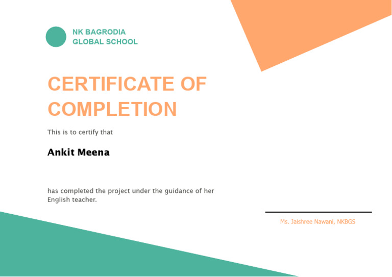 Certificate - Google Docs English | PDF