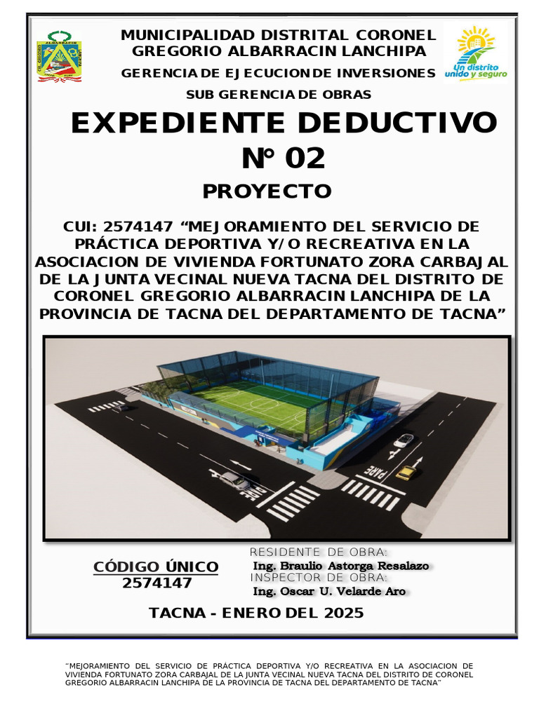 Expediente Deductivo N Obra Zora Carbajal | PDF