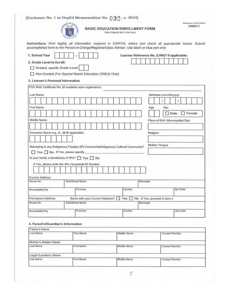 Enrollment Form | PDF