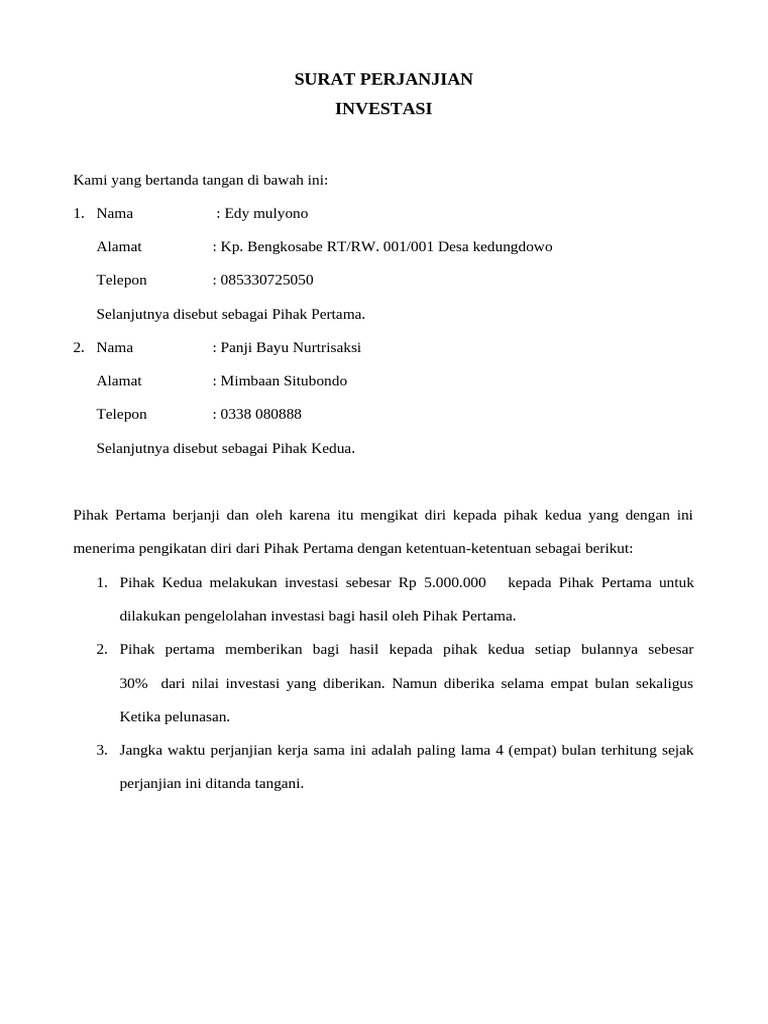 Surat Perjanjian | PDF