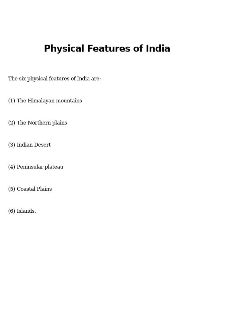 Physical Features of India Explained | PDF