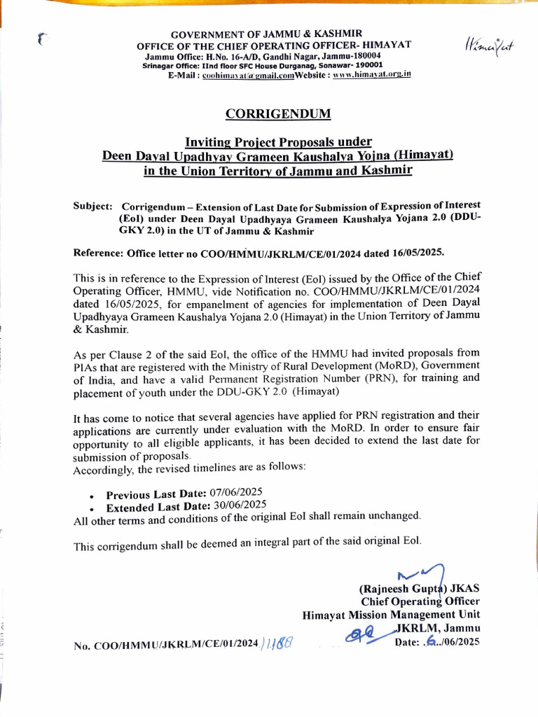 24 Eoi Corrigendum Doc Attach | PDF