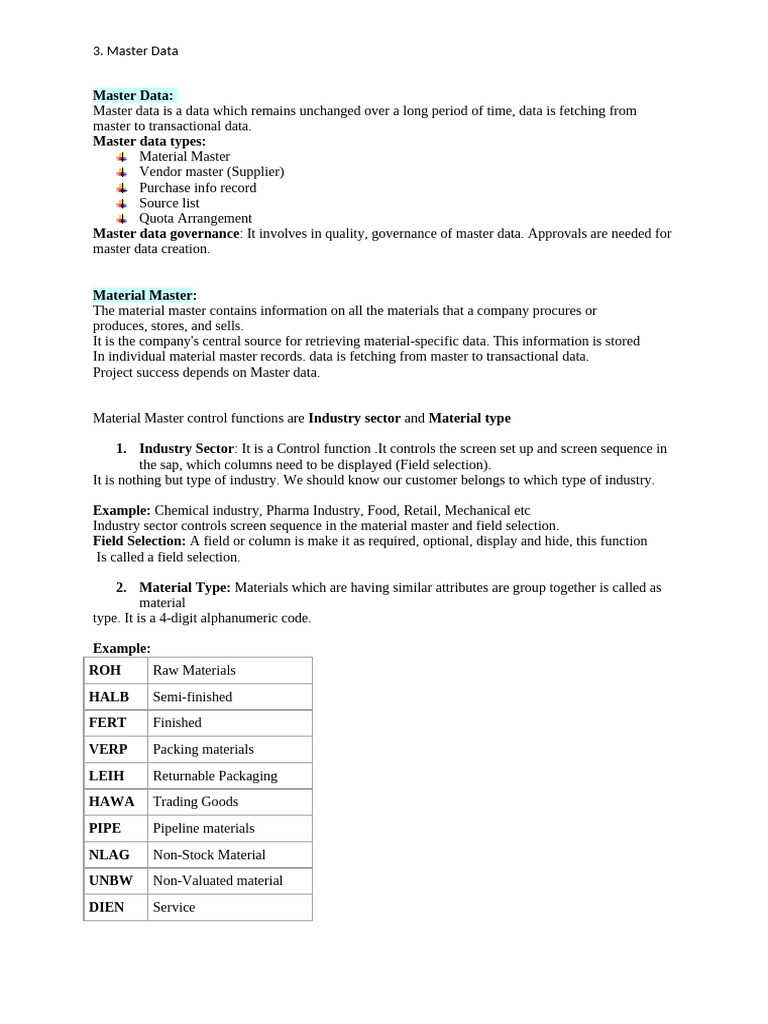 Master Data | PDF | Logistics | Business