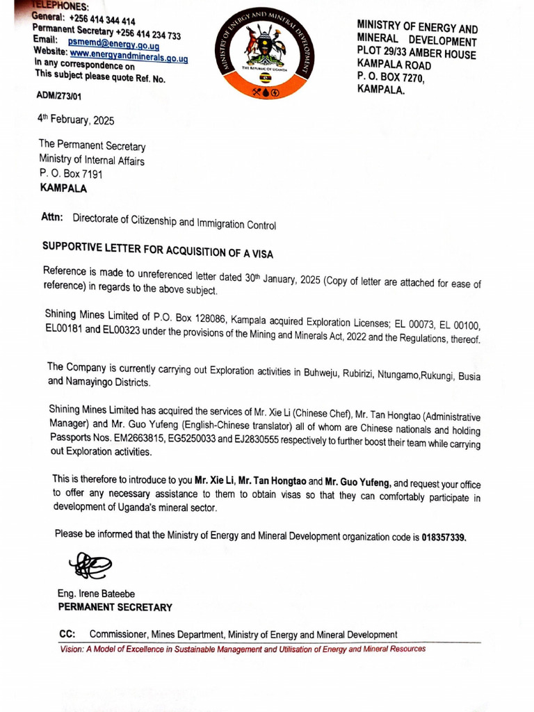 Introduction Letter To Immigration | PDF