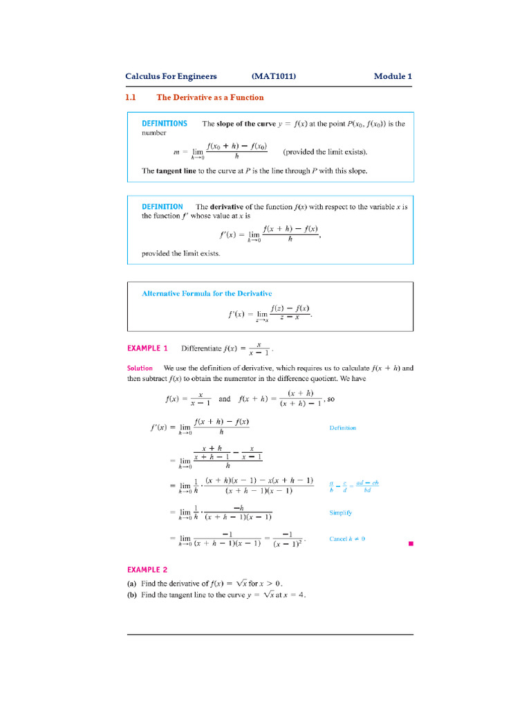 Calculus Limits, Differentiability, Conitinuity | PDF | Derivative | Calculus