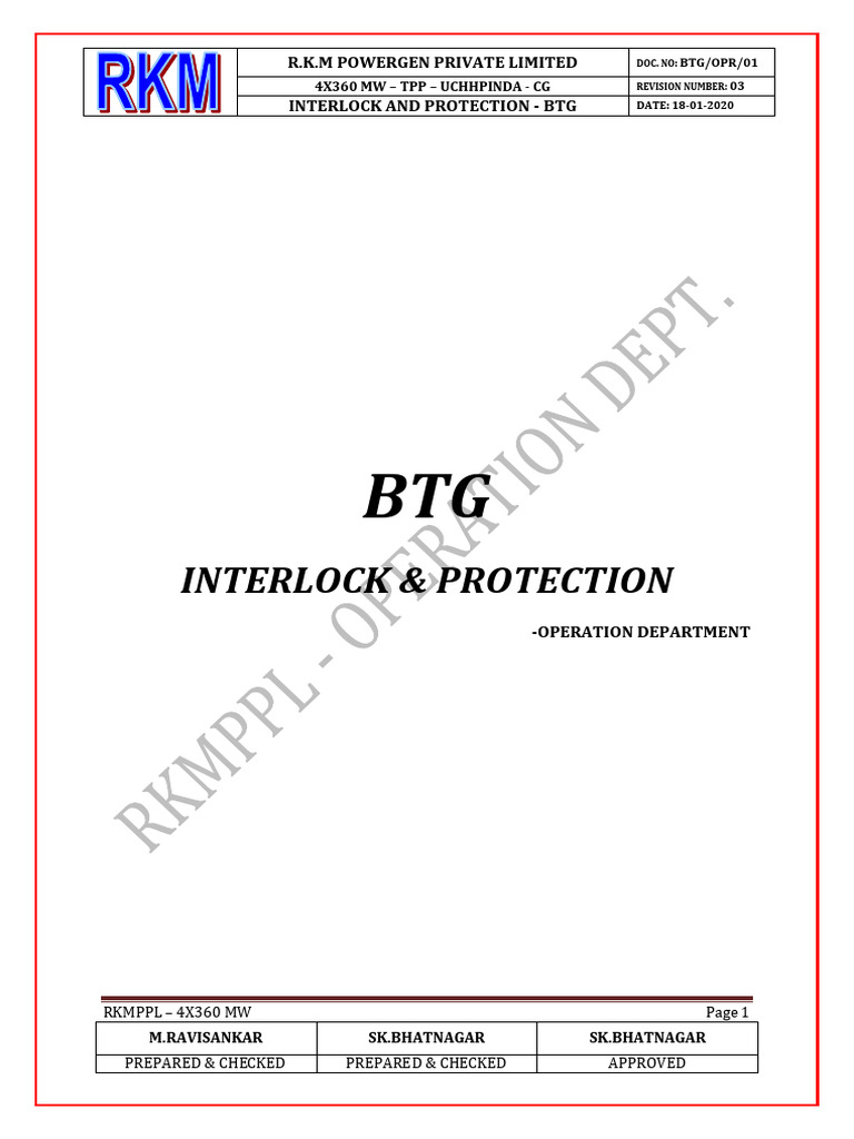 Protection Interlock | PDF | Boiler | Pump