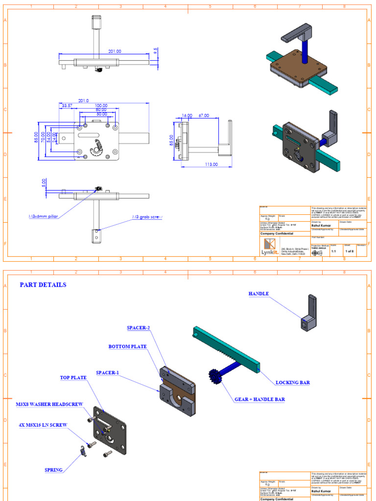 Lynkit Lock Component Specifications | PDF | Mechanical Engineering