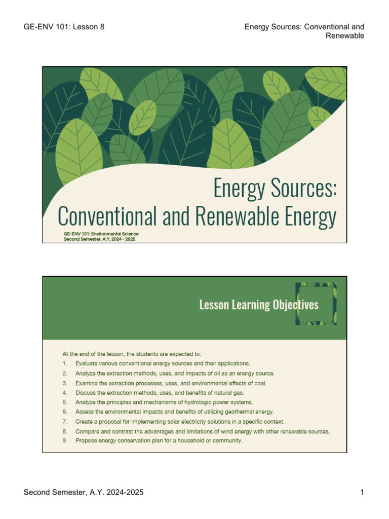 08 Conventional and Renewable Energy (Handout) | PDF | Petroleum ...