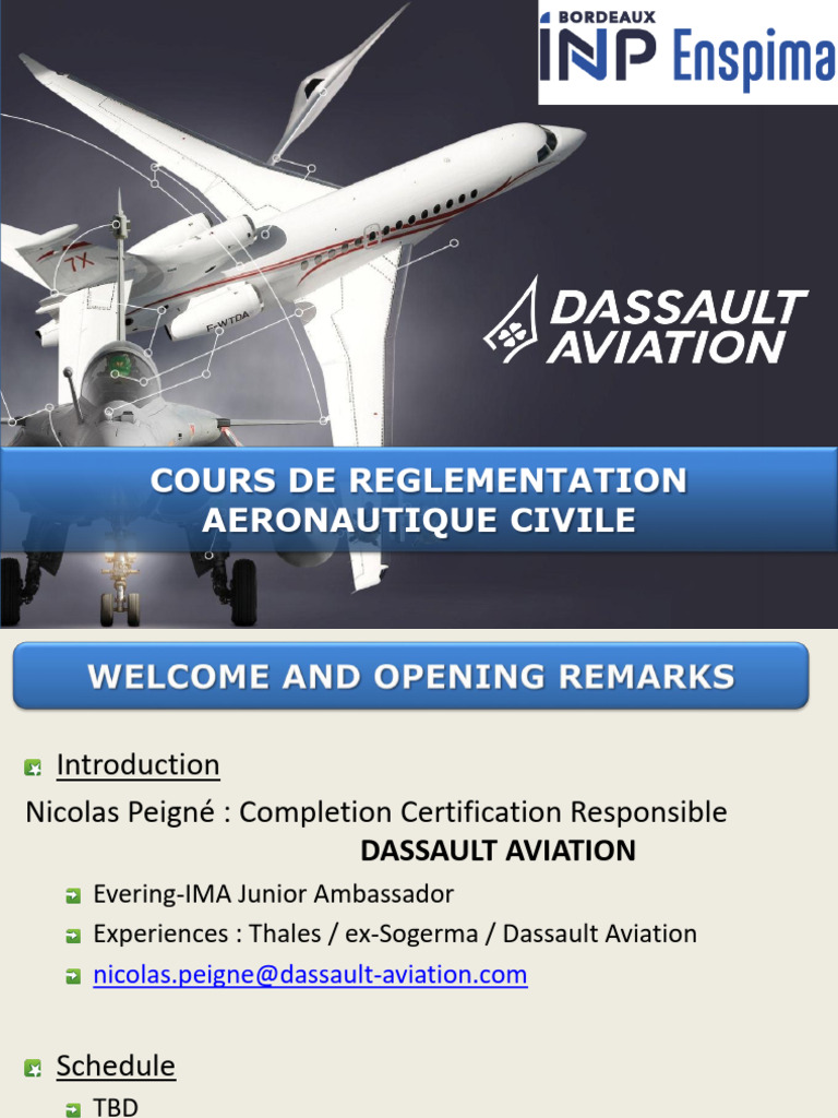 Cours Réglementation ENSPIMA | PDF | Aviation | Safety