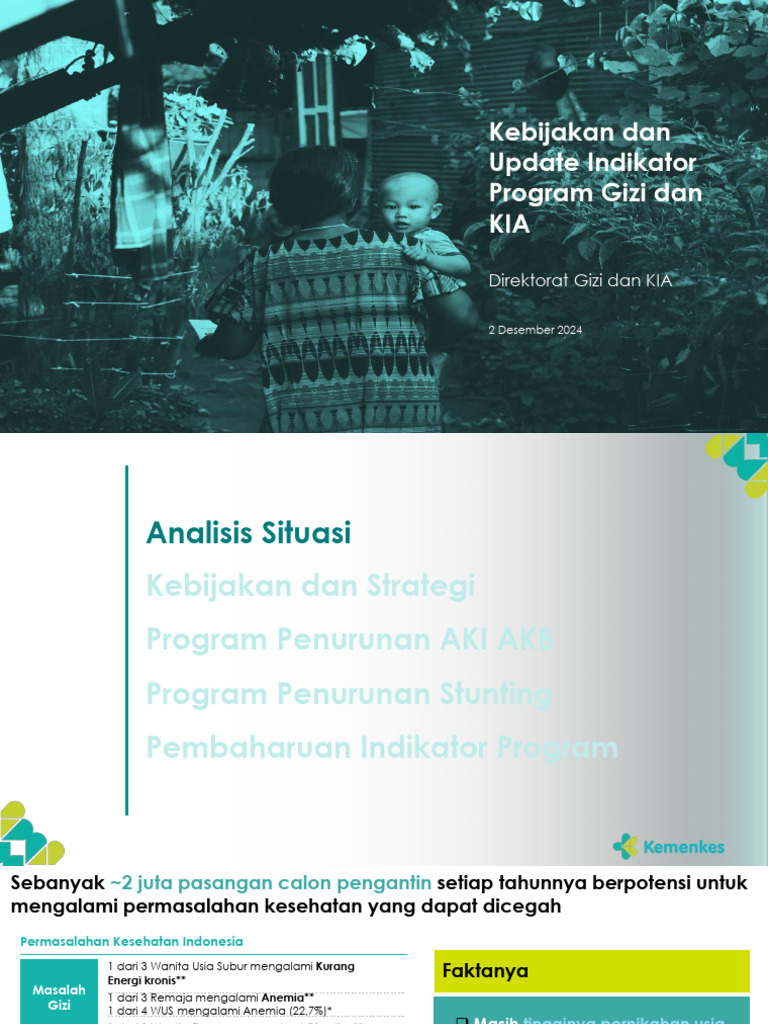 2 Des 2024 - Kebijakan Dan Update Indikator Program Gizi KIA | PDF