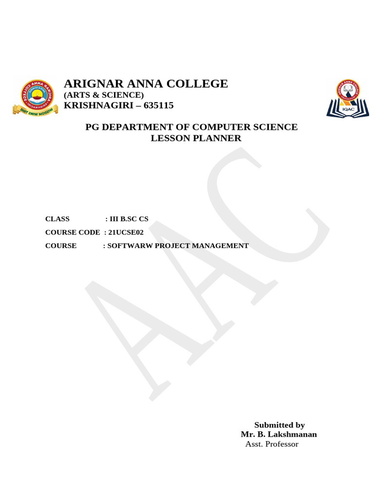 Software Project Management Lesson Plan 1 | PDF | Computing | Systems Engineering