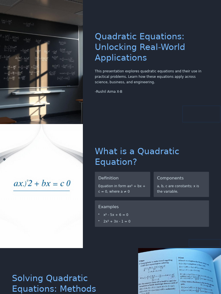 Quadratic Equations Unlocking Real World Applications | PDF | Force ...