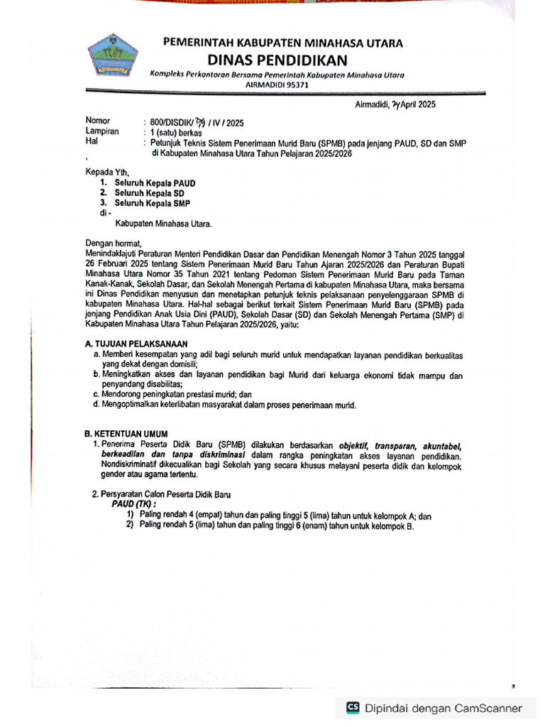 Petunjuk Teknis Sistem SPMB Paud, SD SMP | PDF