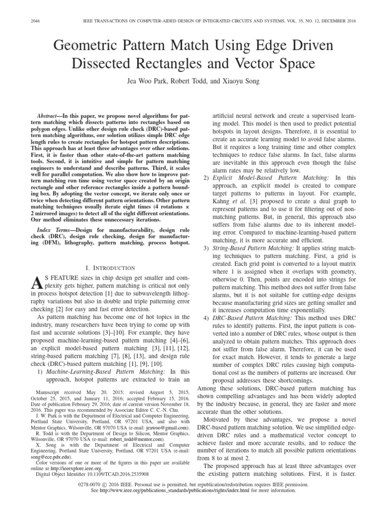 8 Geometric Pattern Match Using Edge Driven Dissected Rectangles and Vector Space | PDF ...