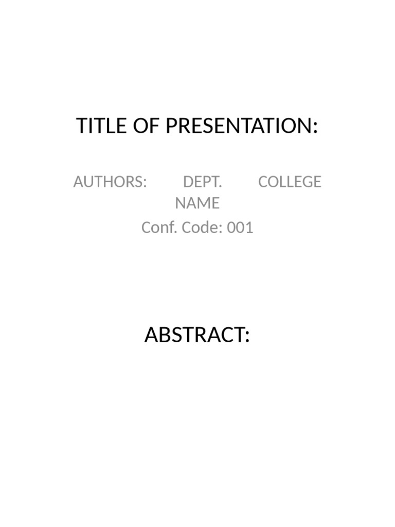 Blank Conference Presentation Template | PDF