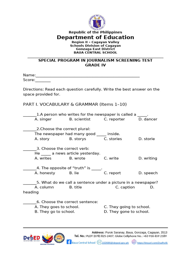 SPJ - Screening Test - English | PDF | Journalism | News