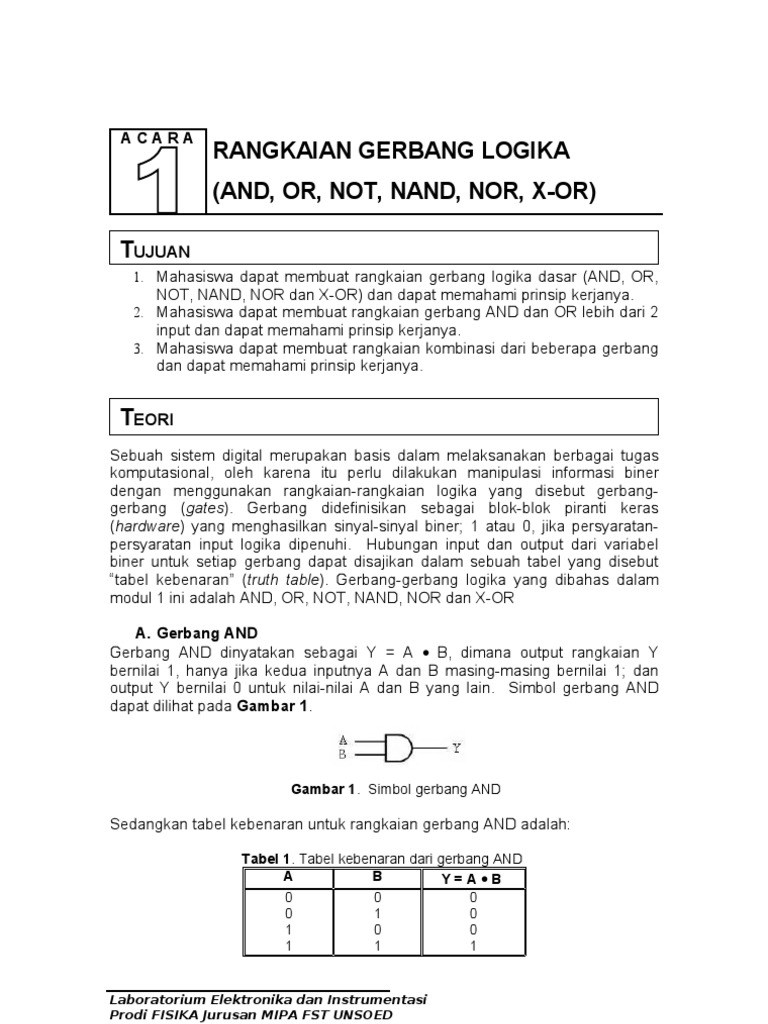 Rangkaian Gerbang Logika Dasar | PDF