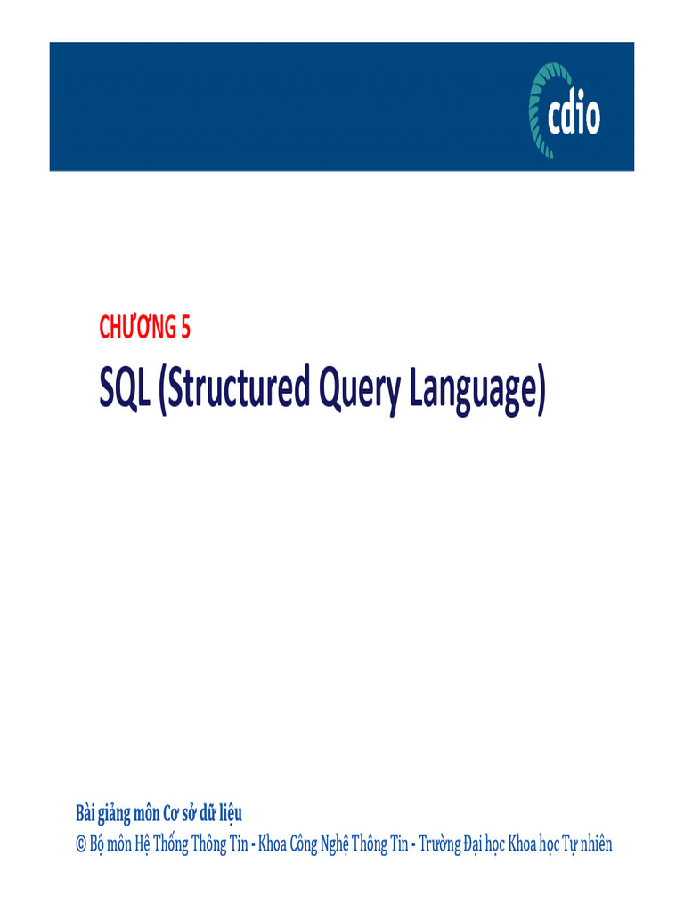 CTT102 Chuong 5 SQL Unlocked | PDF